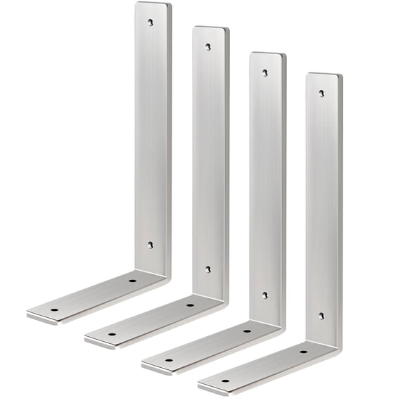 White Heavy Duty Shelf Brackets 8 Inch (8 Pack), Rustic L Floating ...