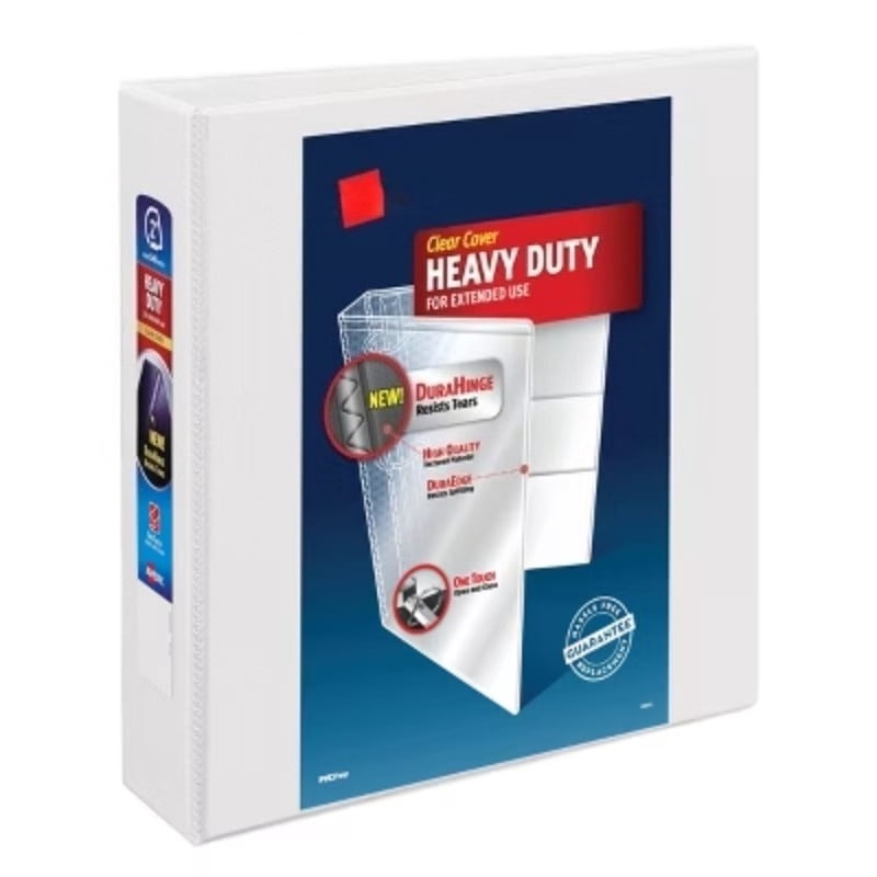 White Heavy-Duty View Binder - 2" One Touch Slant Rings, 540 Sheet ...