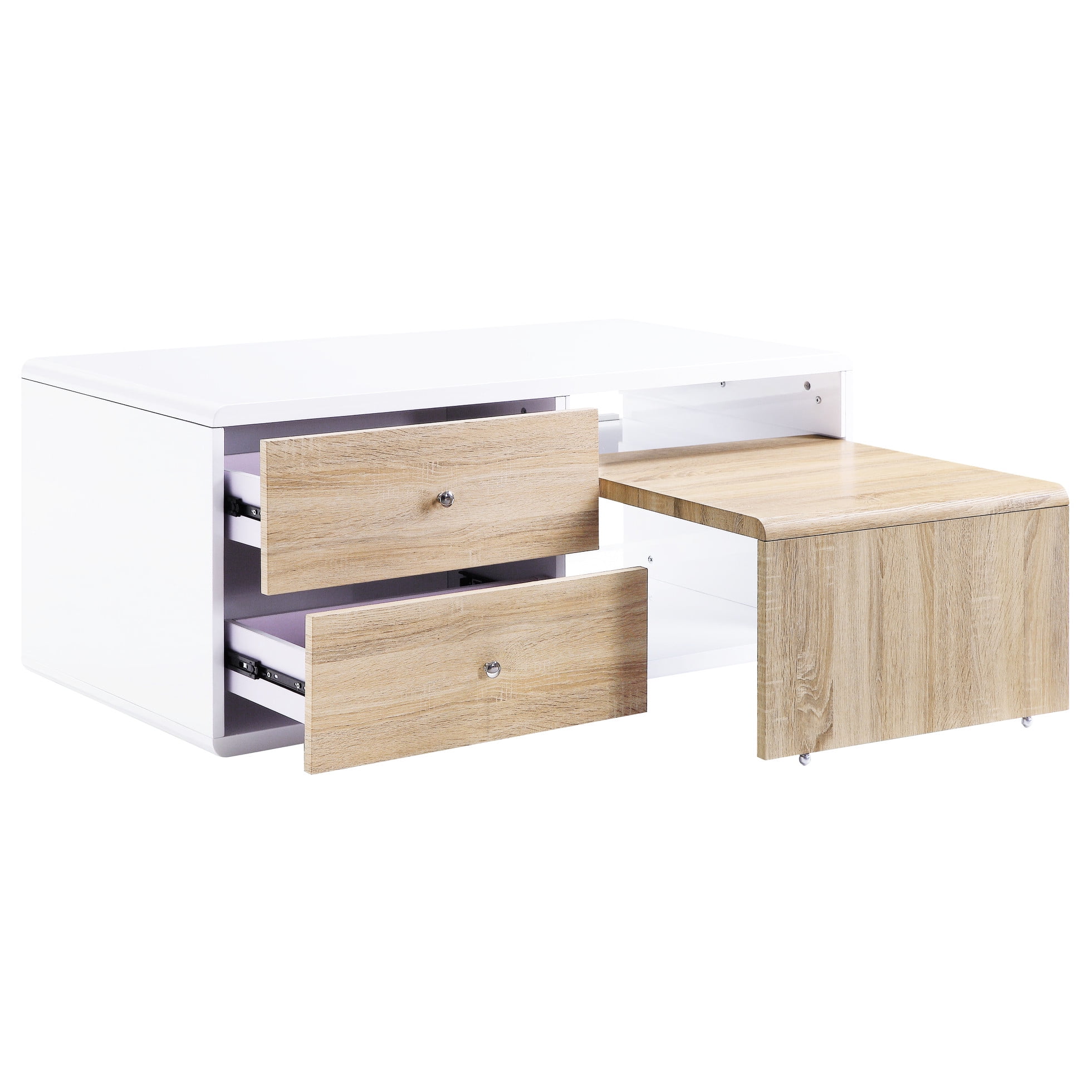 White High Gloss Rectangular Coffee Table With Stylish And Functional ...