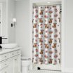 Lightgray Highland Cow Flower Pattern Shower Curtain 72"x84" ,Bathroom ...