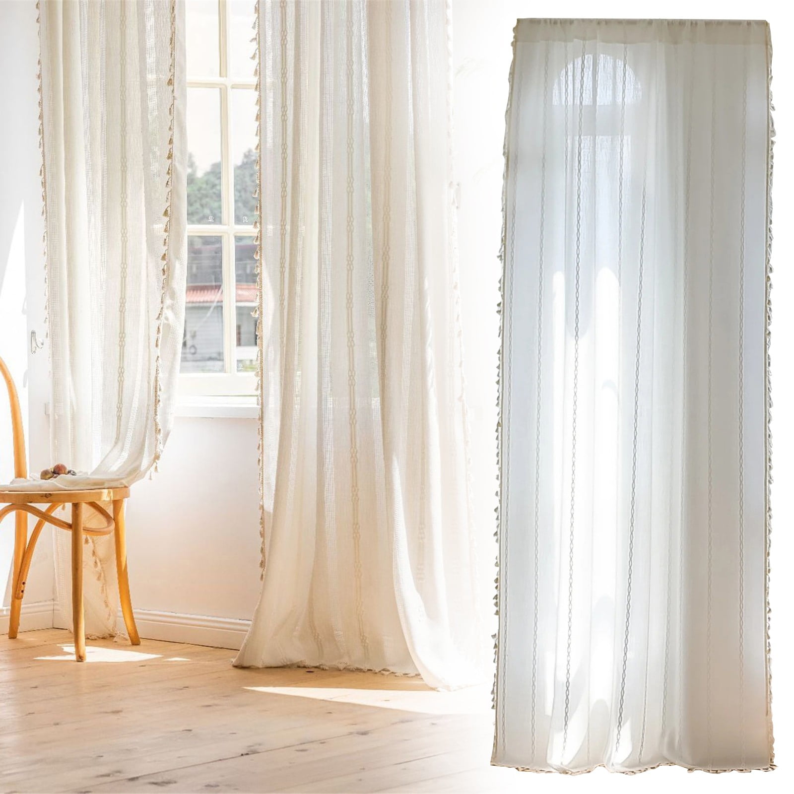 White Home Textile Curtain Curtains Elegant Panels For Living Room ...