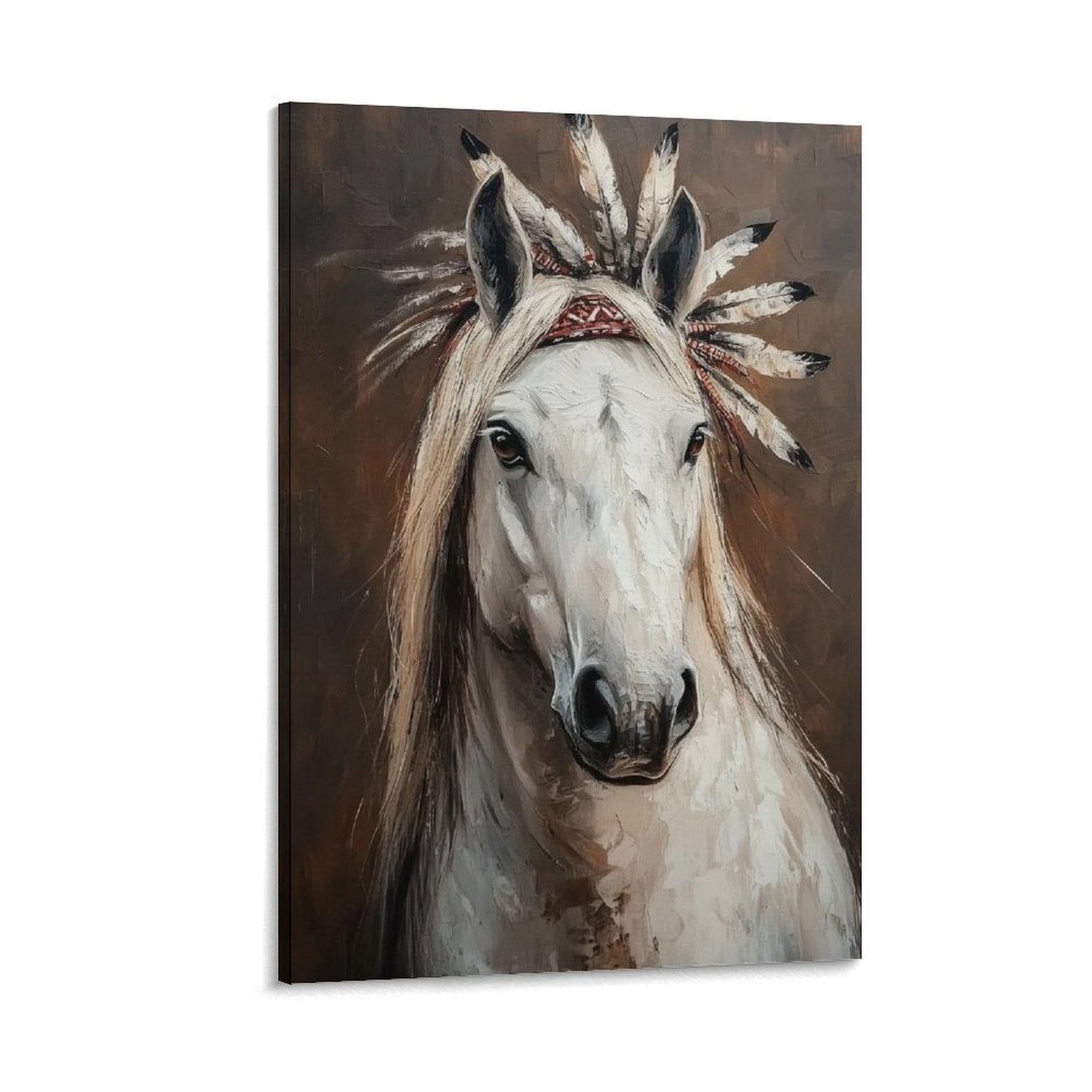 White Horse Artwork Print Photo Art Painting Canvas Poster Home ...