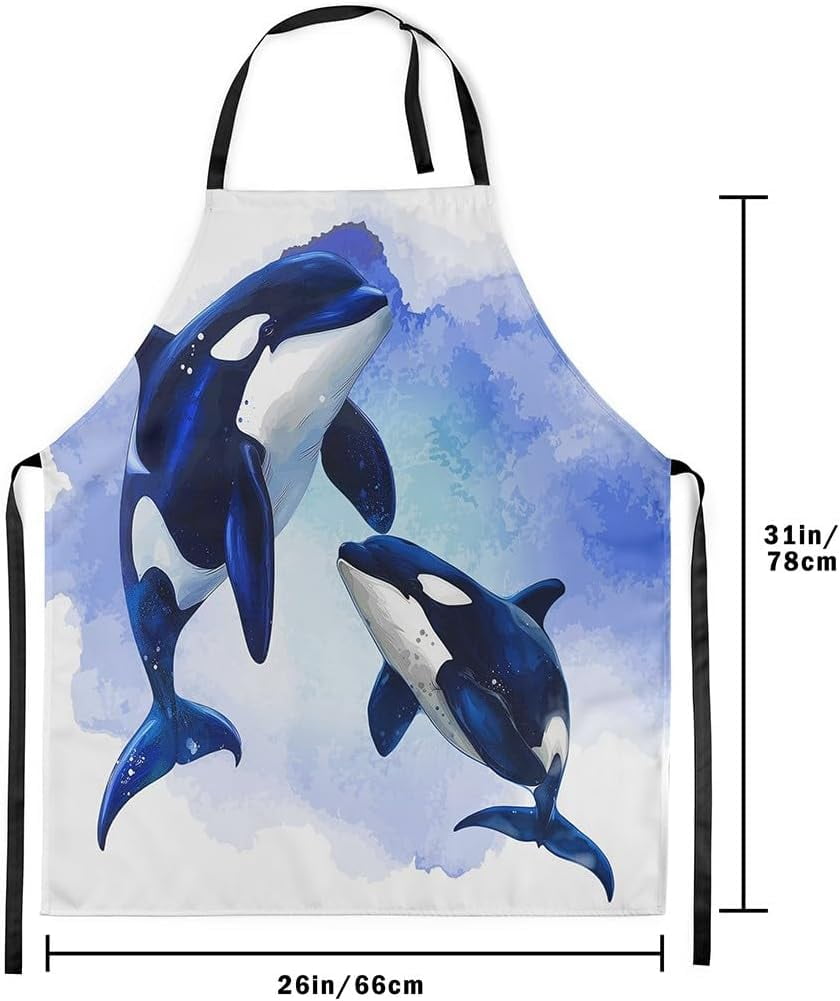 White Horse Chef Apron 3D Horse Print Kitchen Apron Farm Animal Apron ...