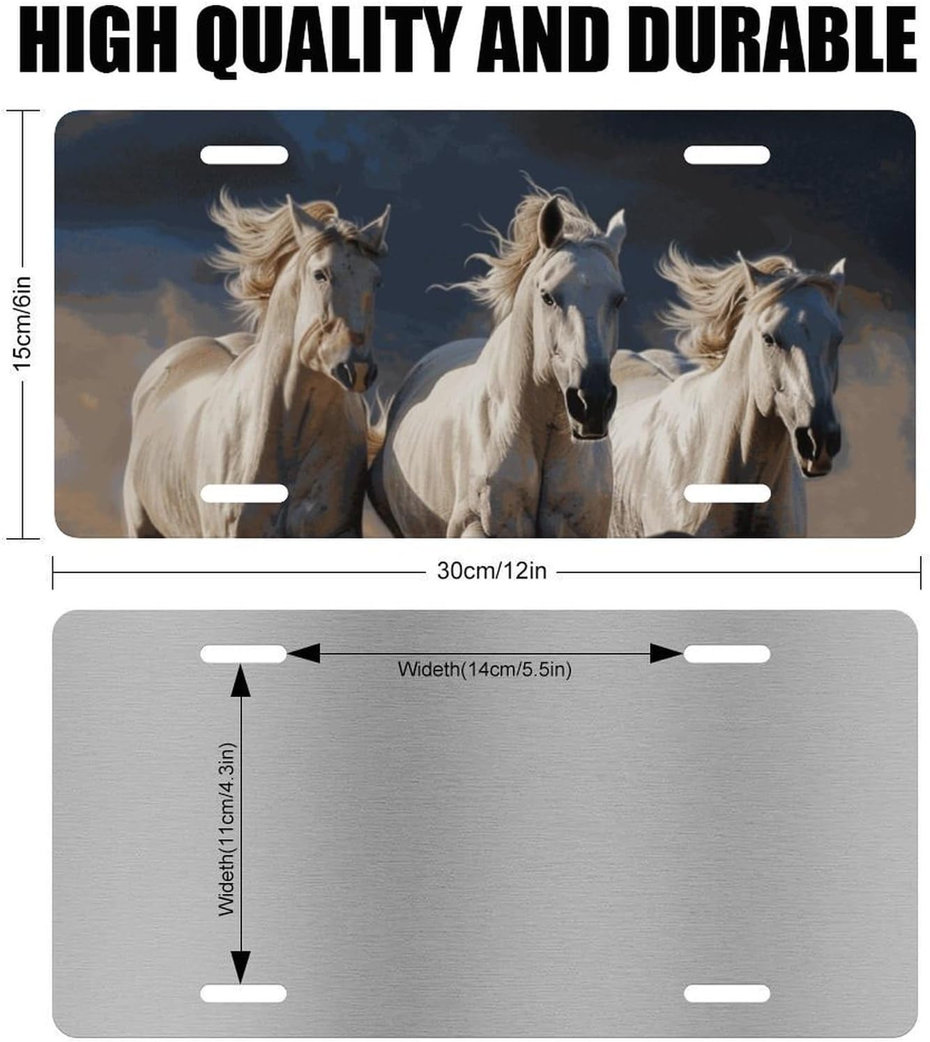 White Horse Desert License Plate Decorative Car Front License Plate ...