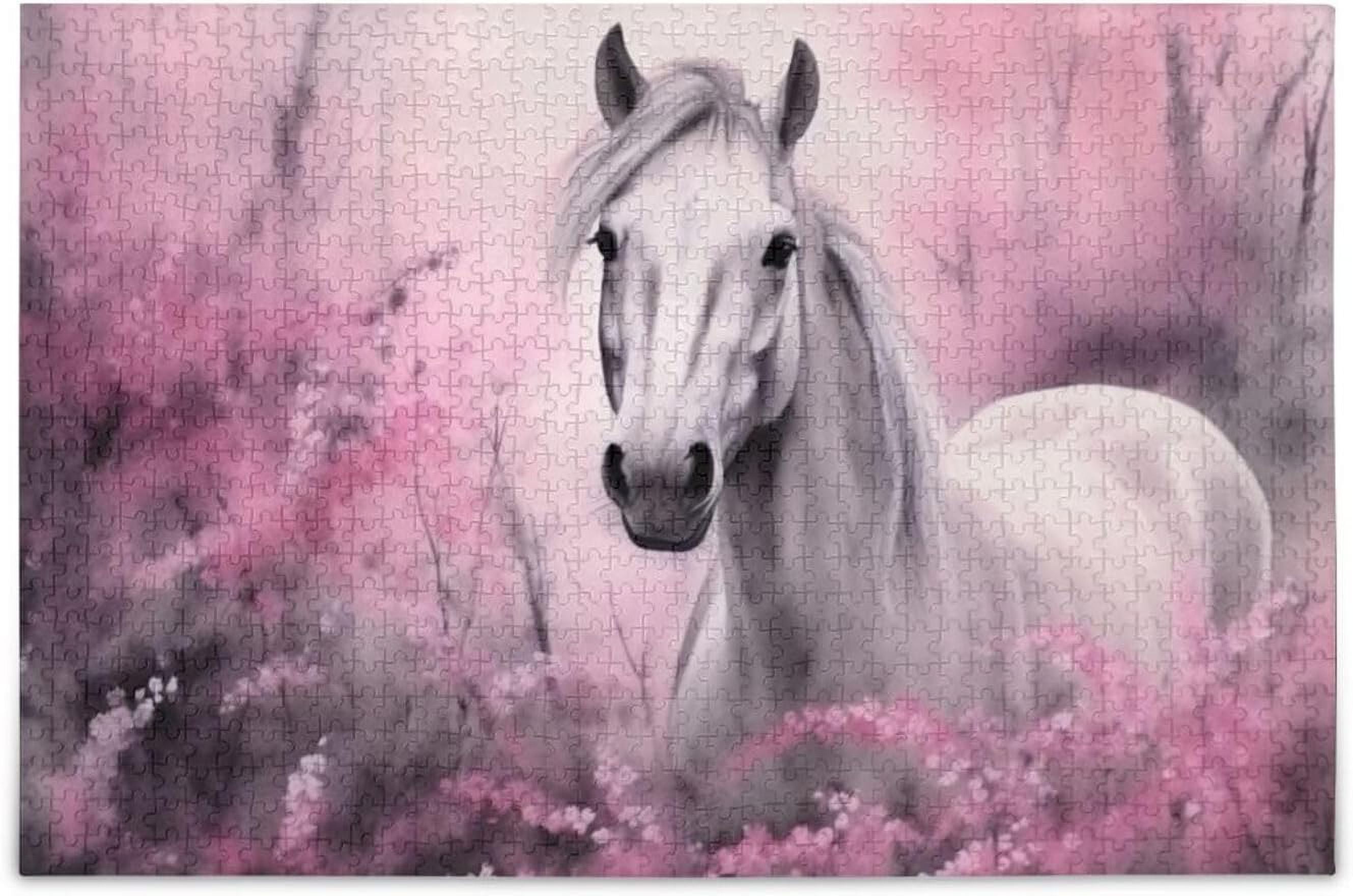 White Horse Jigsaw Puzzles 1000 PiecesPuzzles for Adults Family Game ...