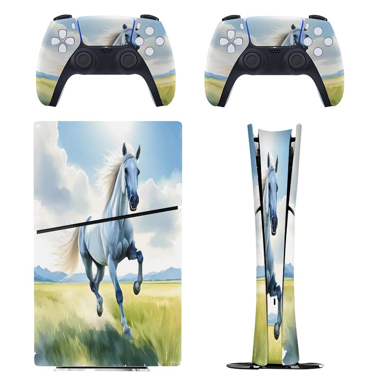 White Horse PS5/PS5 Slim Digital Disc Skin Sticker For Console And Controller Skins - Walmart.com