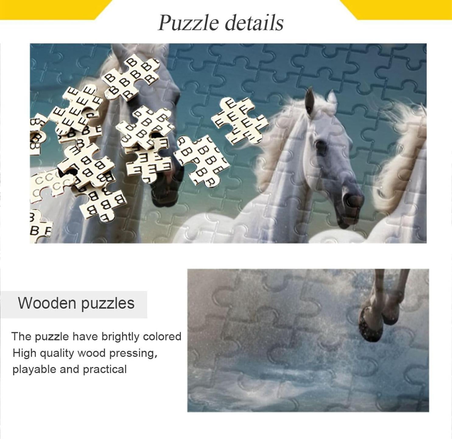 White Horse Wooden Jigsaw Puzzles, Intellectual Entertainment ...