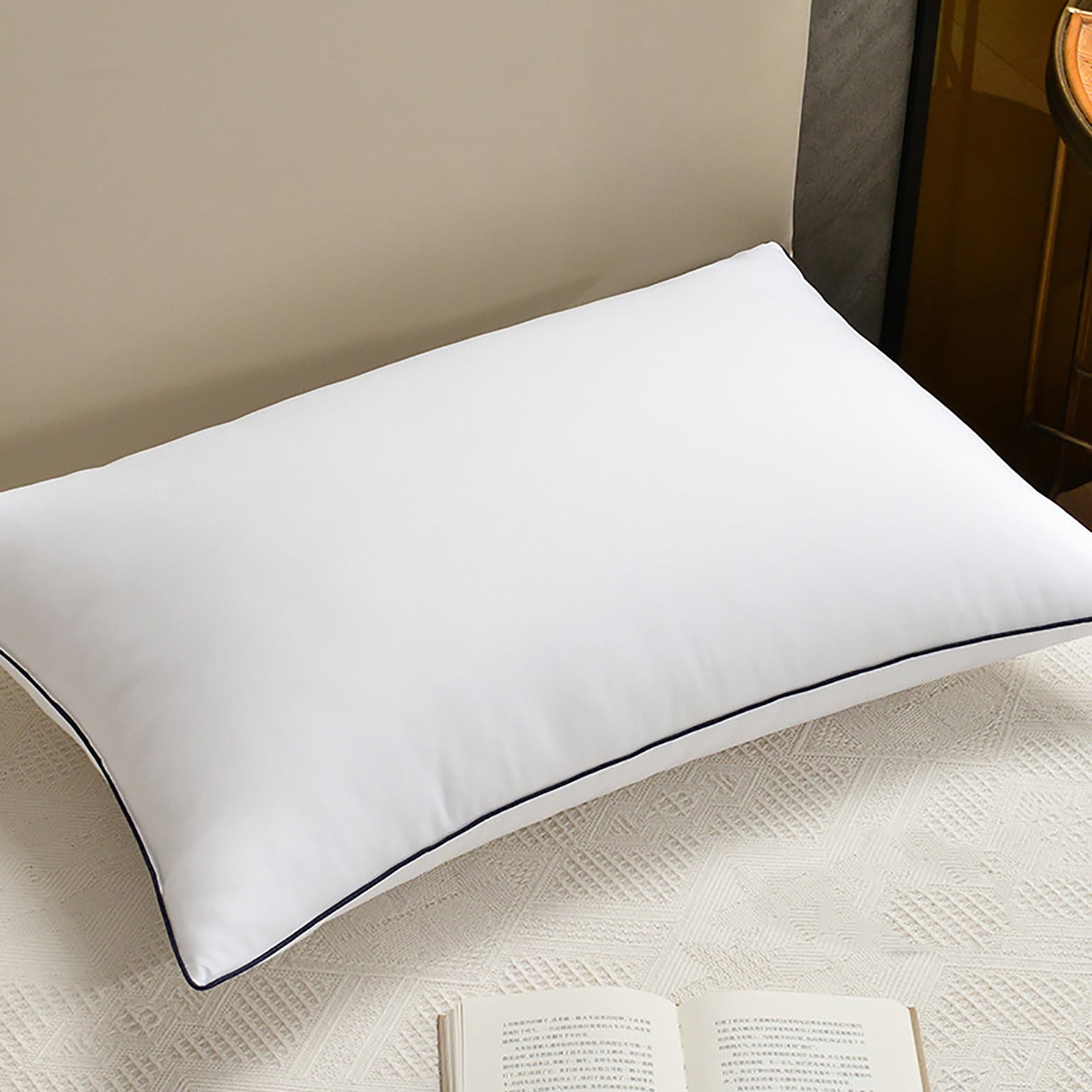 White Hotel Pillow Core White Goose Down Filled Detachable Cover Good ...