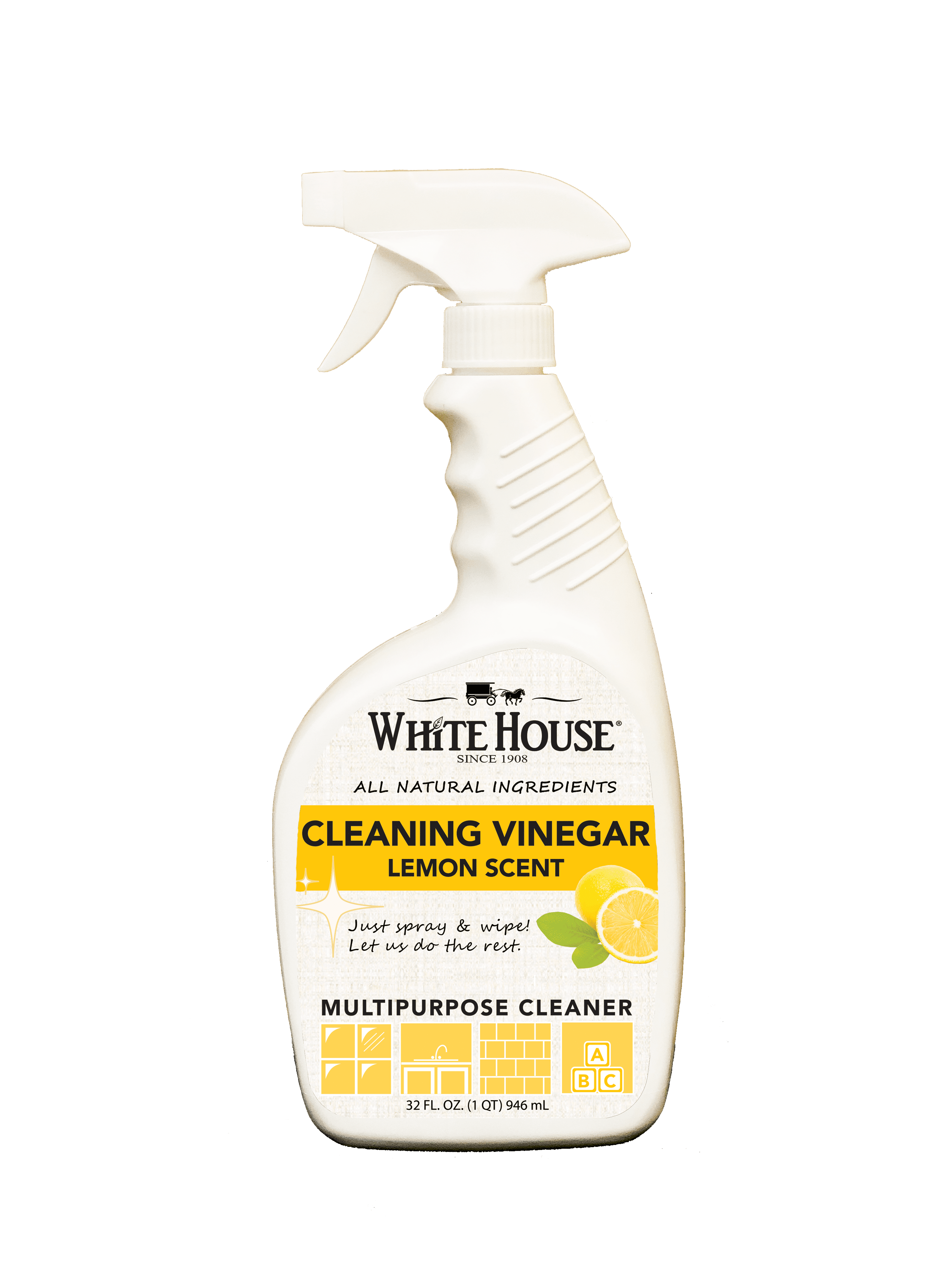 White House Cleaning Vinegar Spray, Lemon Scent, 32 oz, Citrus ...