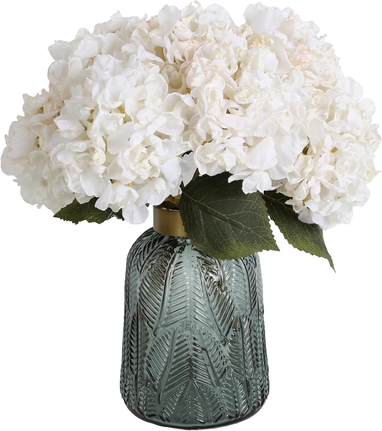 White Hydrangea Artificial Flowers, Heads Silk Hydrangeas Vintage Dried ...