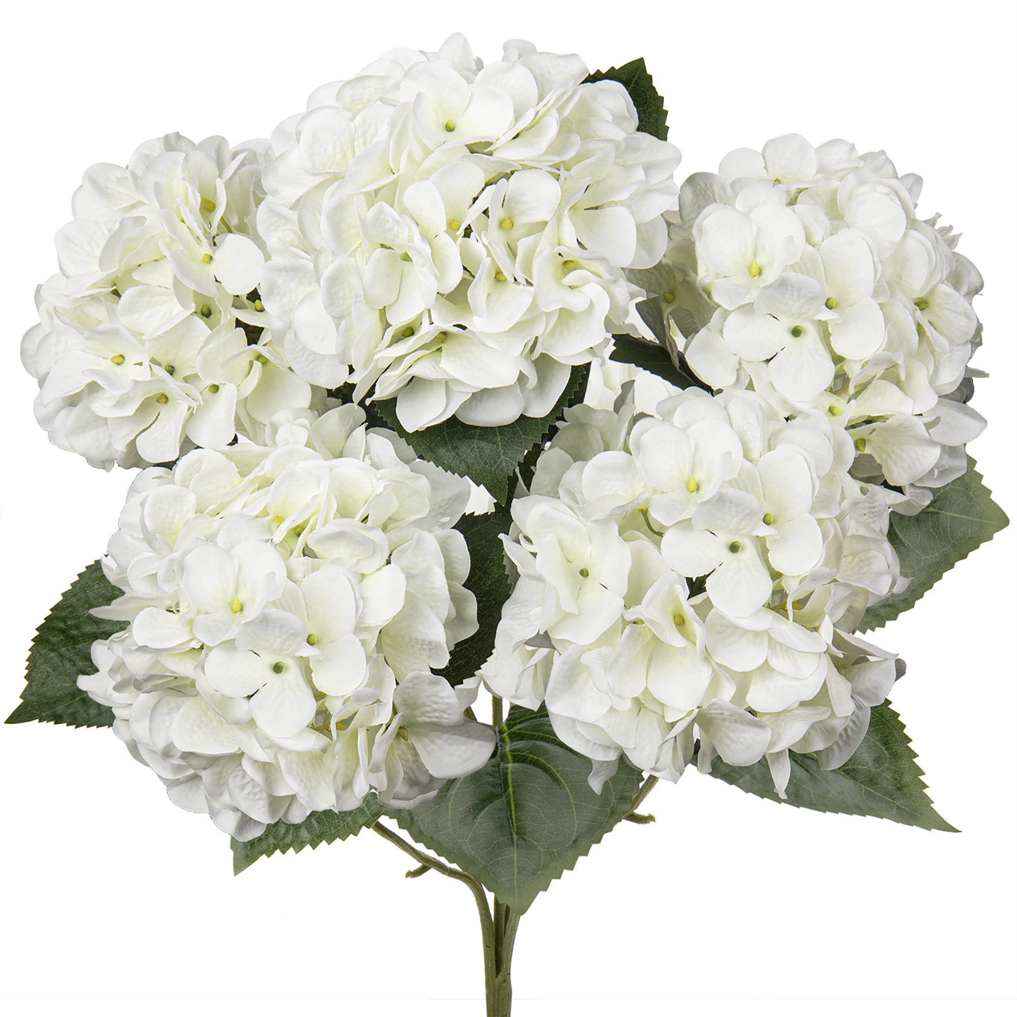 White Hydrangea Artificial Flowers Large Artificial Hydrangeas Silk ...