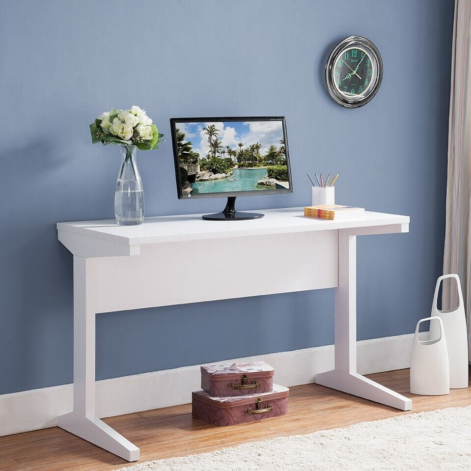 White I-Shaped 47" Office Desk Computer Desk Dorm Room Desk - Walmart.com