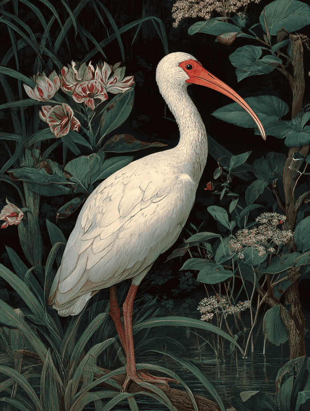 White Ibis Bird Canvas Print, Suitable for Living Room, Office, Hotel ...