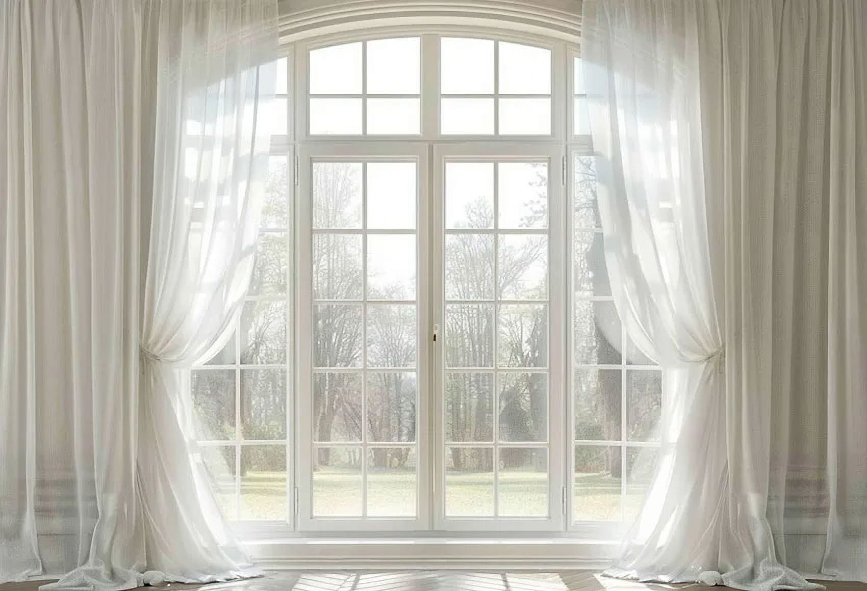 White Indoor Windows Curtain Kid Adult Birthday Wedding Art Portrait r ...