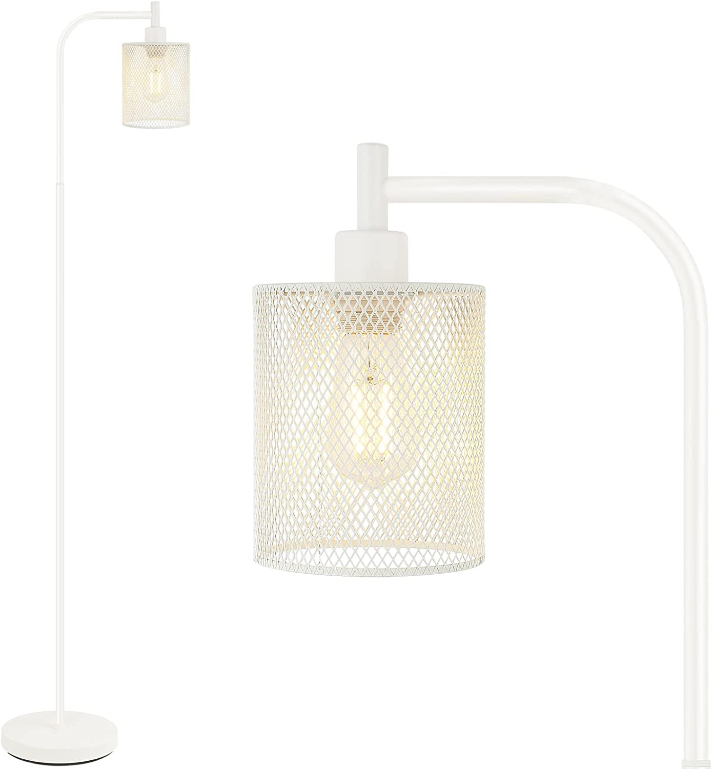 White Industrial Floor Lamp, 67 Inch Modern Standing Lamp with Iron ...