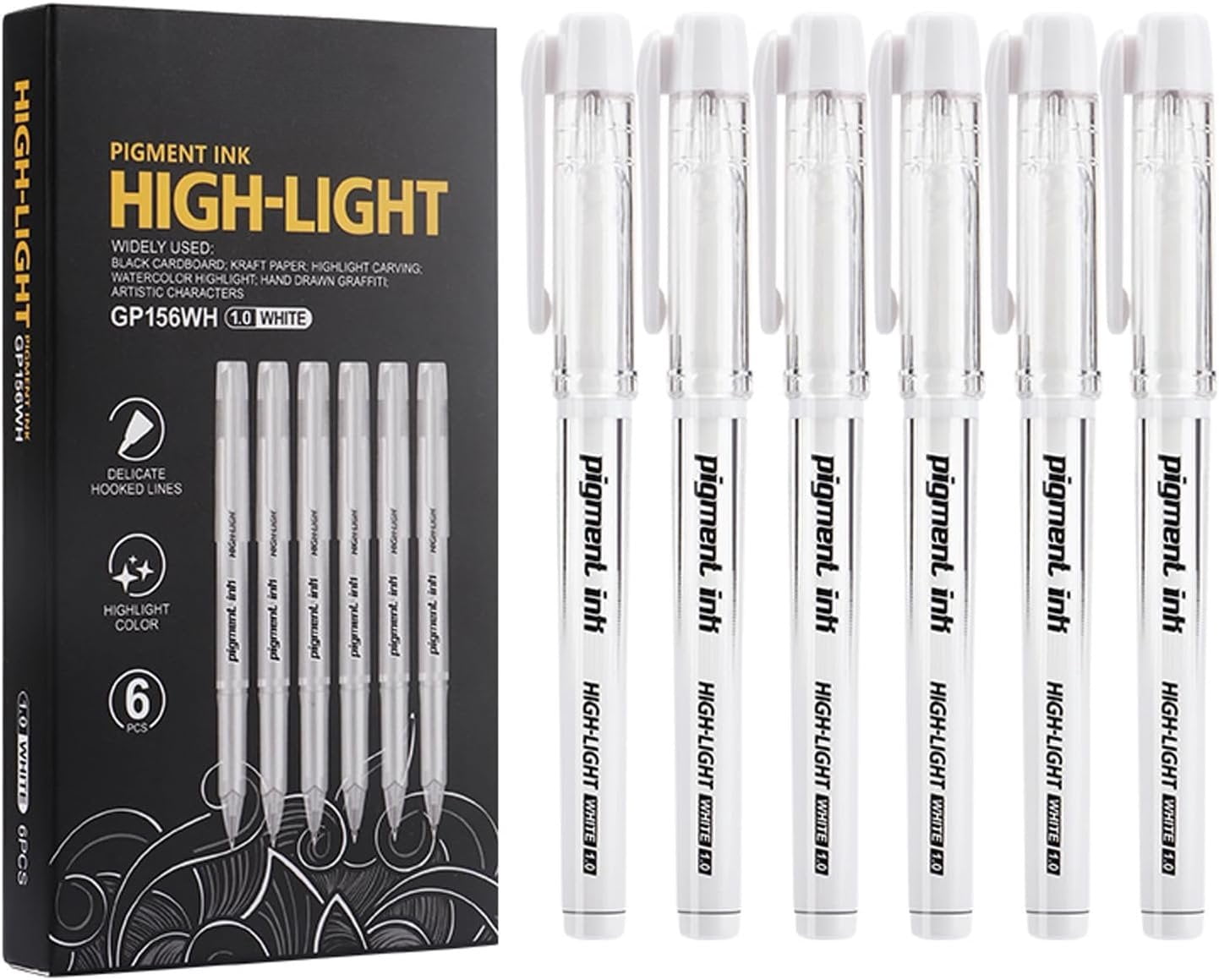 White Ink Gel Pens, 1mm Medium Fine Point, Opaque archival Ink Pen for ...