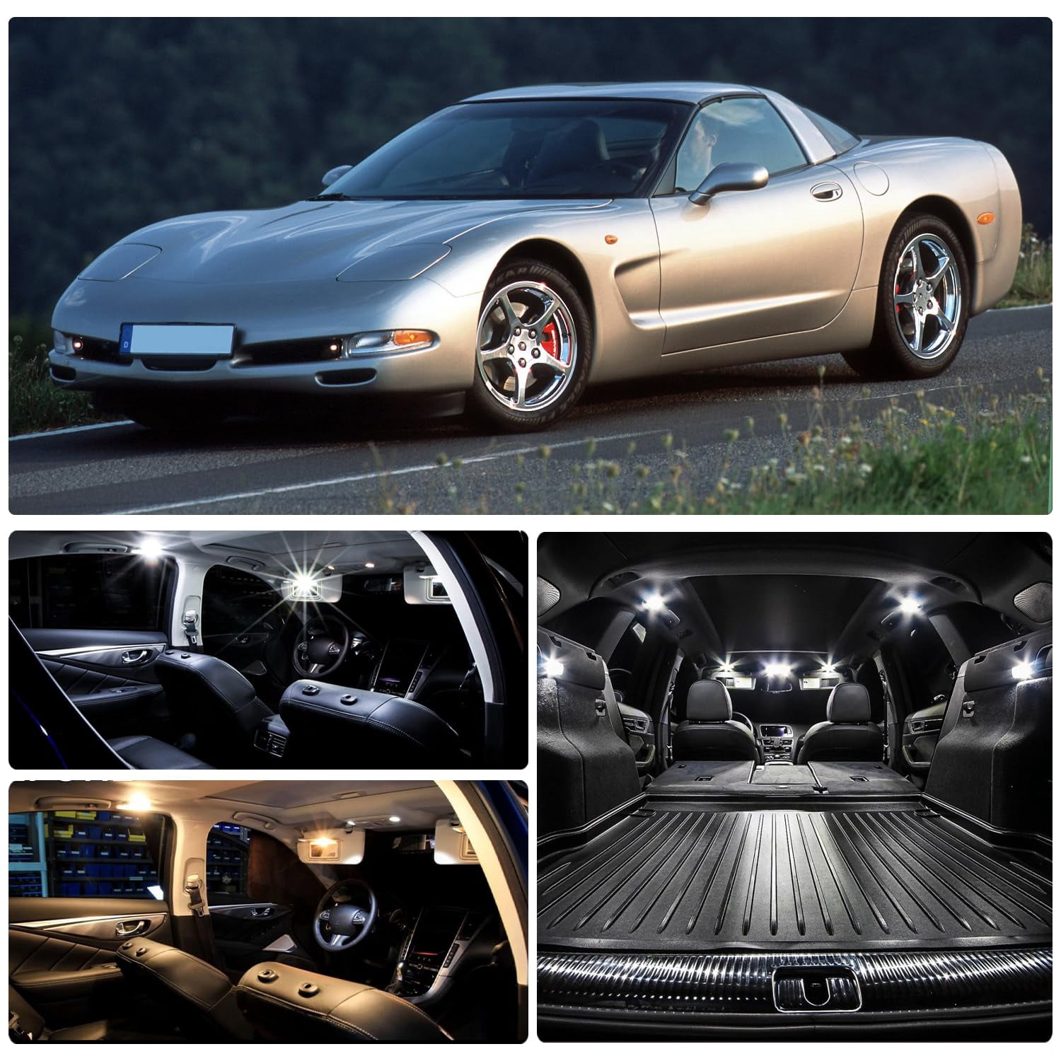 White Interior LED Lights IFF17 Kit for Chevy Corvette C5 1997 1998 ...