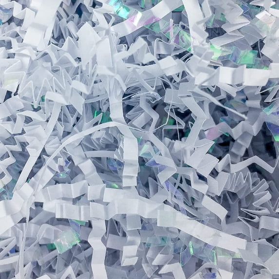 Walmart White & Iridescent Crinkle Paper Shreds - Decorative Filler for ...