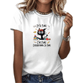 White It's Fine I'm Fine Everything Is Fine Stress Cat Funny Meme ...