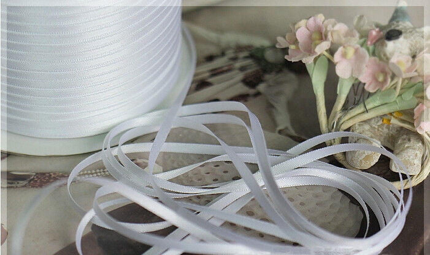 White Ivory 1/8" or 1/16" Polyester Satin Curling Ribbon 500 Yards ...
