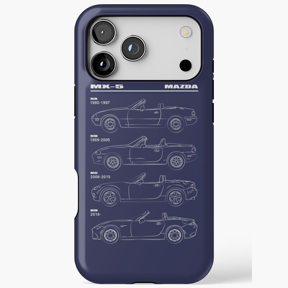 White JDM Convertible Roadster iPhone Case 17 through 11 Pro Max ...