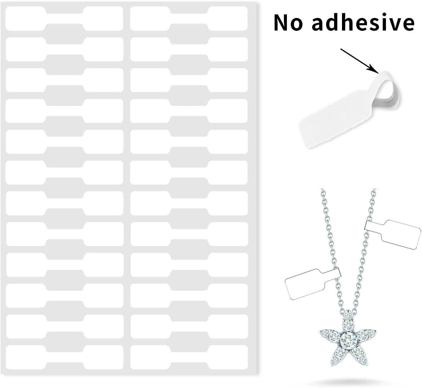 White Jewelry Price Labels,Any Pen Will not be Smeared,No Glue in The ...