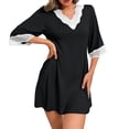 White Juniors Short Elbow Sleeve Loose Fit Plus Size Dress for Women V ...
