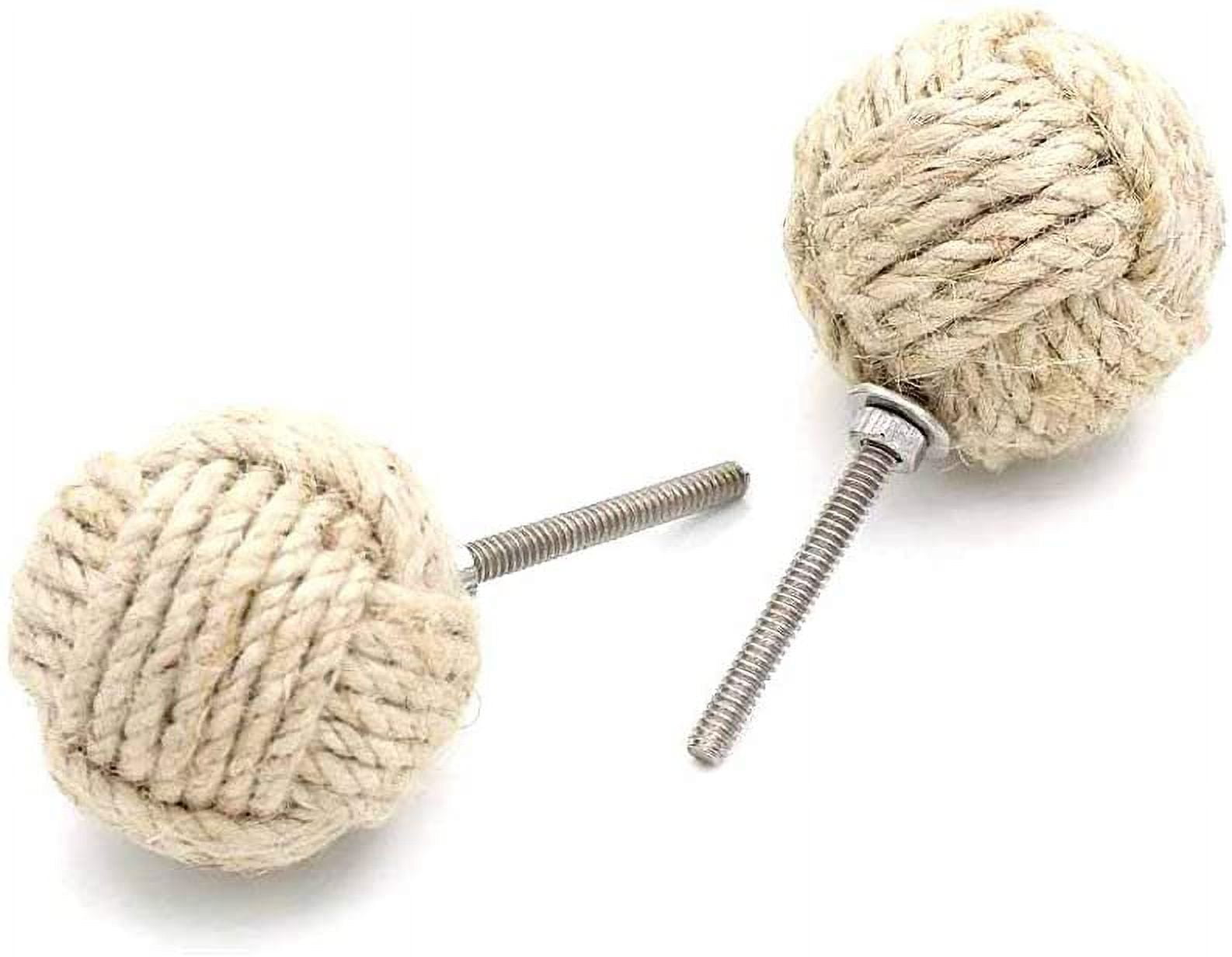 White Jute Rope Door Knobs/Rope Knot Drawer Pulls and Knobs/Pull and ...