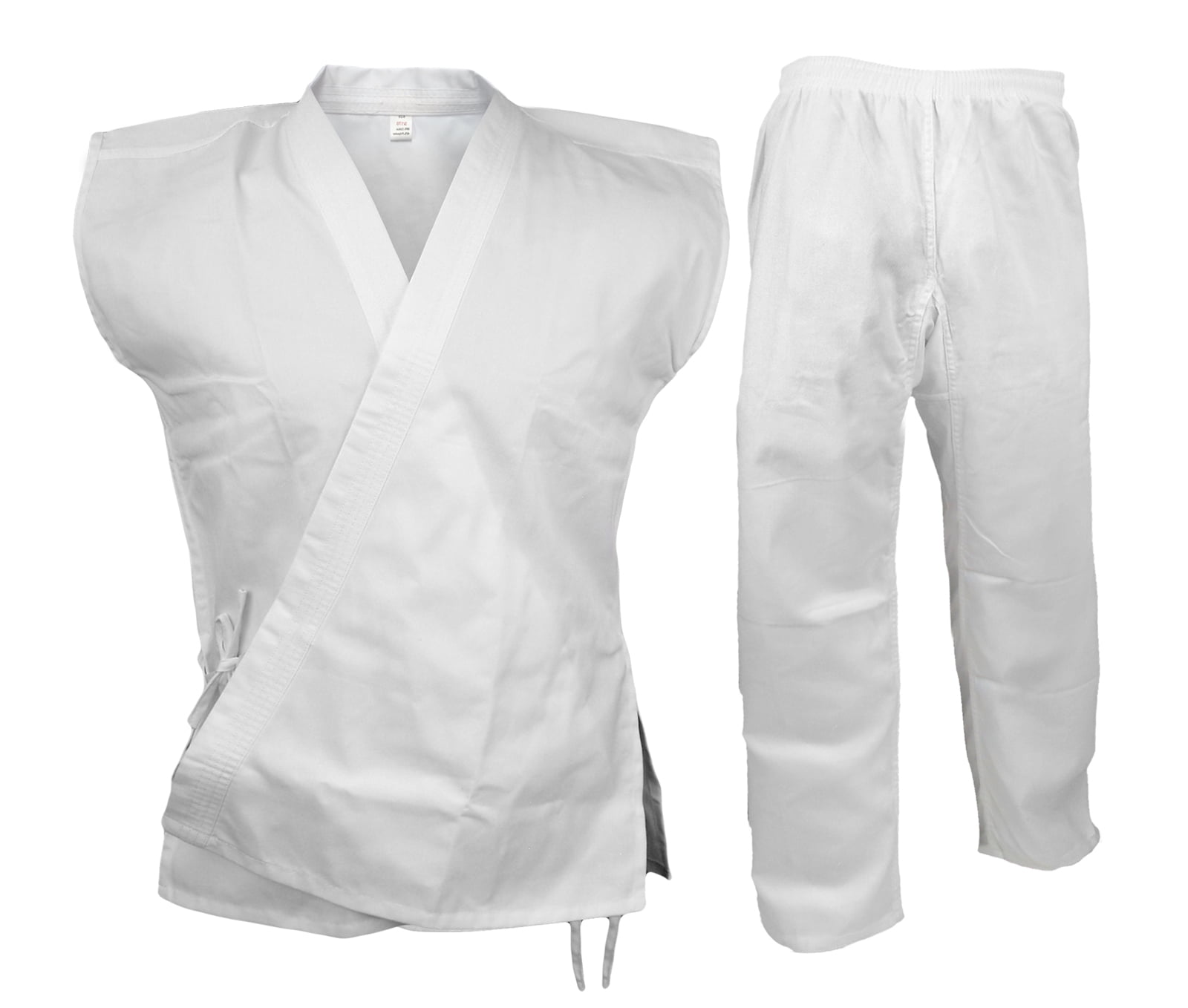 White Karate Sleeveless Uniform Gi, Martial Arts Kimono Open Karate ...