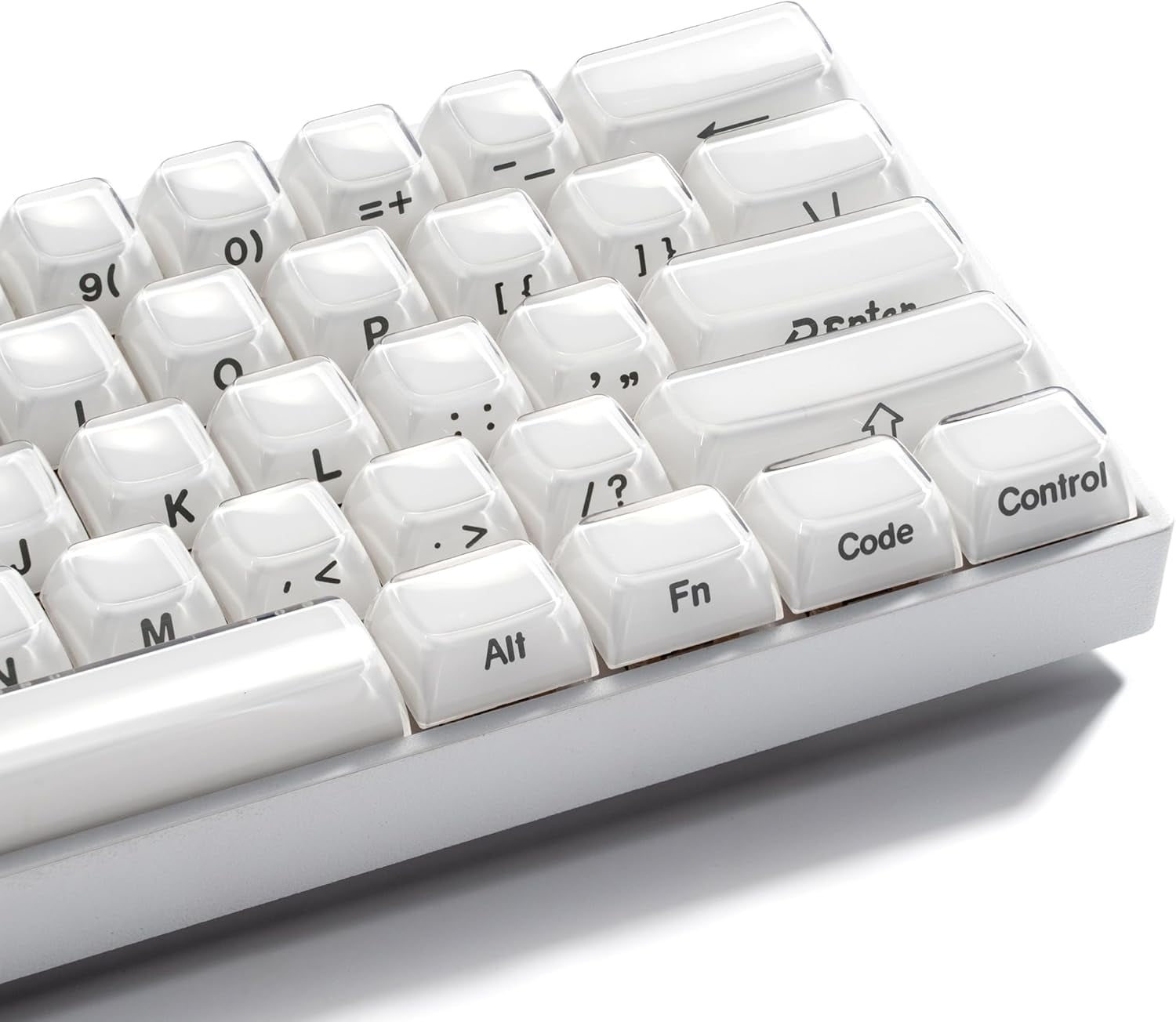 White Keycaps, Crystal Jelly Keyboard Key caps OEM Profile Side Printed ...