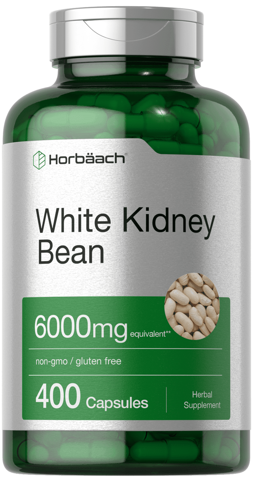 Horbaach White Kidney Bean Extract Capsules 6000mg 400 Count - Walmart.com