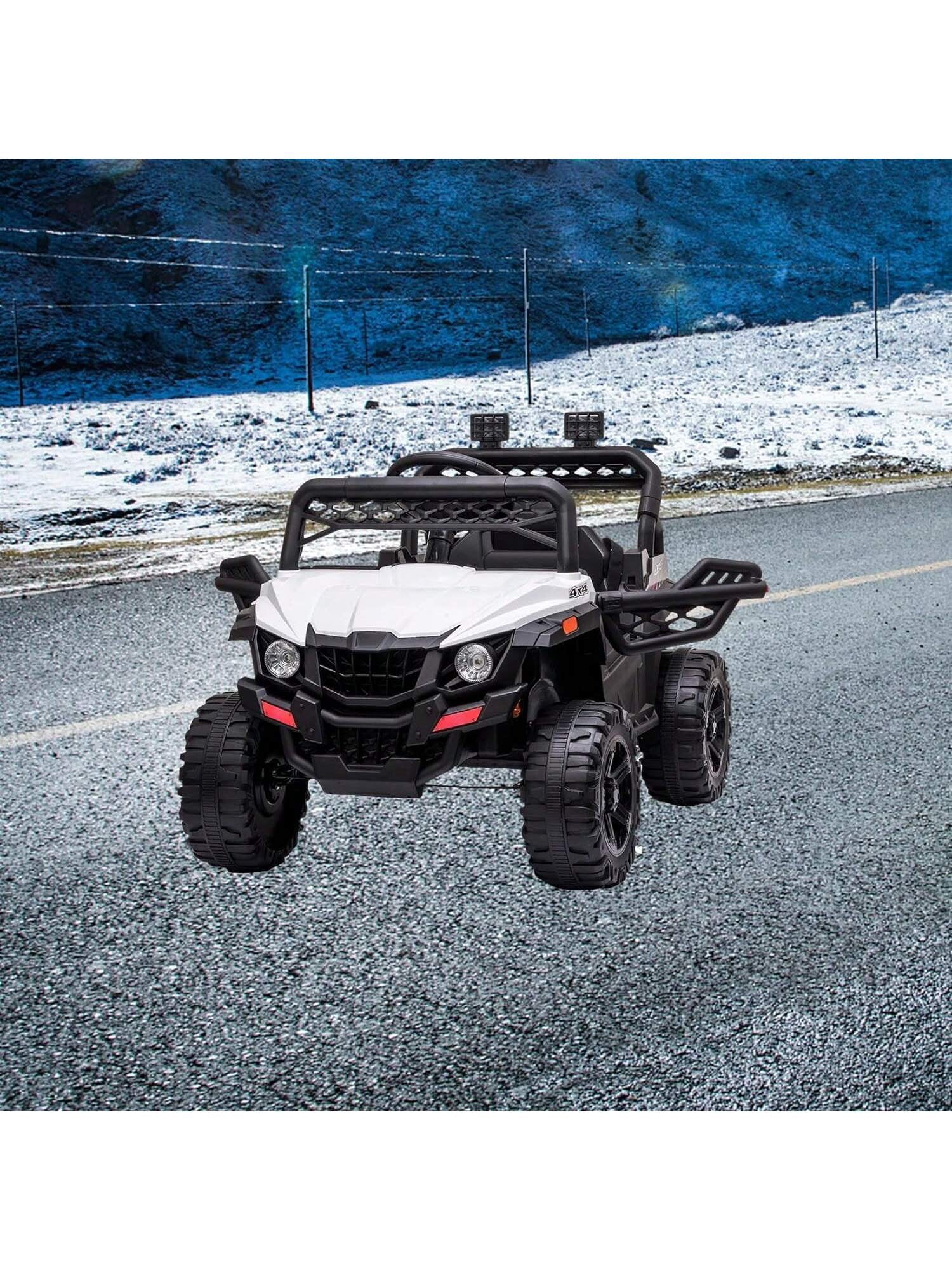 White Kids Ride On UTV With Remote Control, 12V Kids Powered Wheels ...