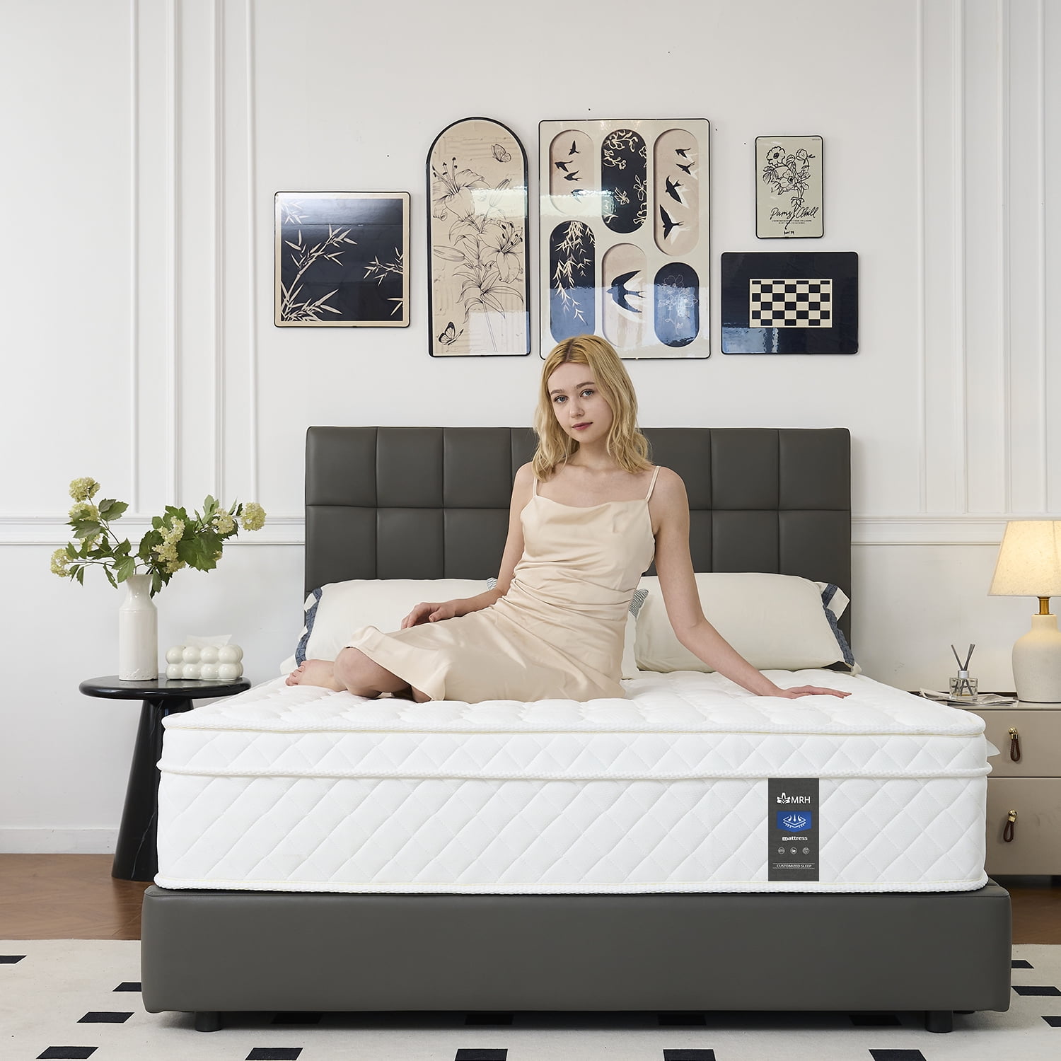 White King Mattress, 12 Inch Euro Top King Size Mattress in a Box ...