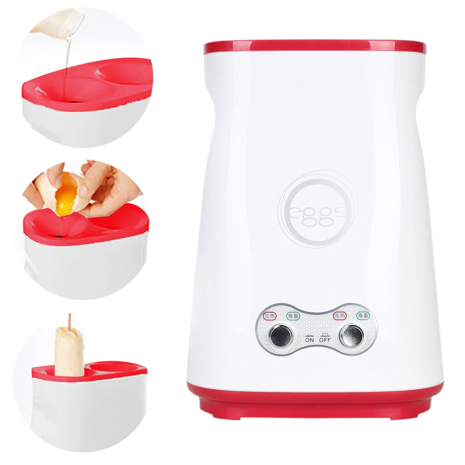 White Kitchen Bread Machine Egg Roll Machine Double Automatic Egg Roll ...