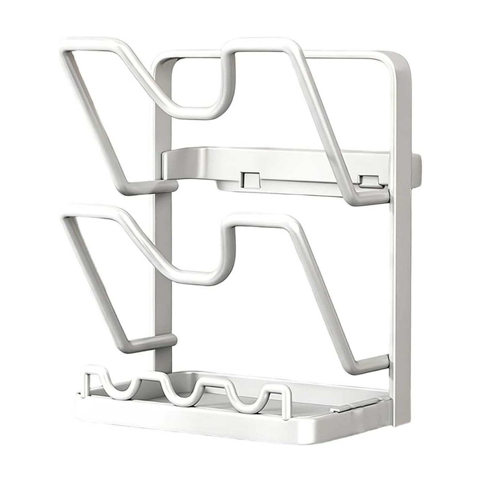 White Kitchen Pot Cover Rack Spatula Storage Vegetable Board Drainage ...