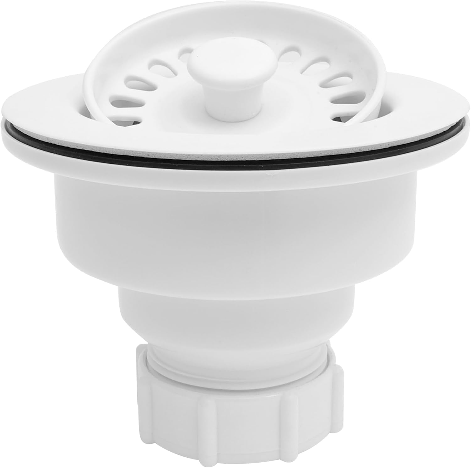 White Kitchen Sink Drain Assembly with Removable Basket Strainer, Sink ...