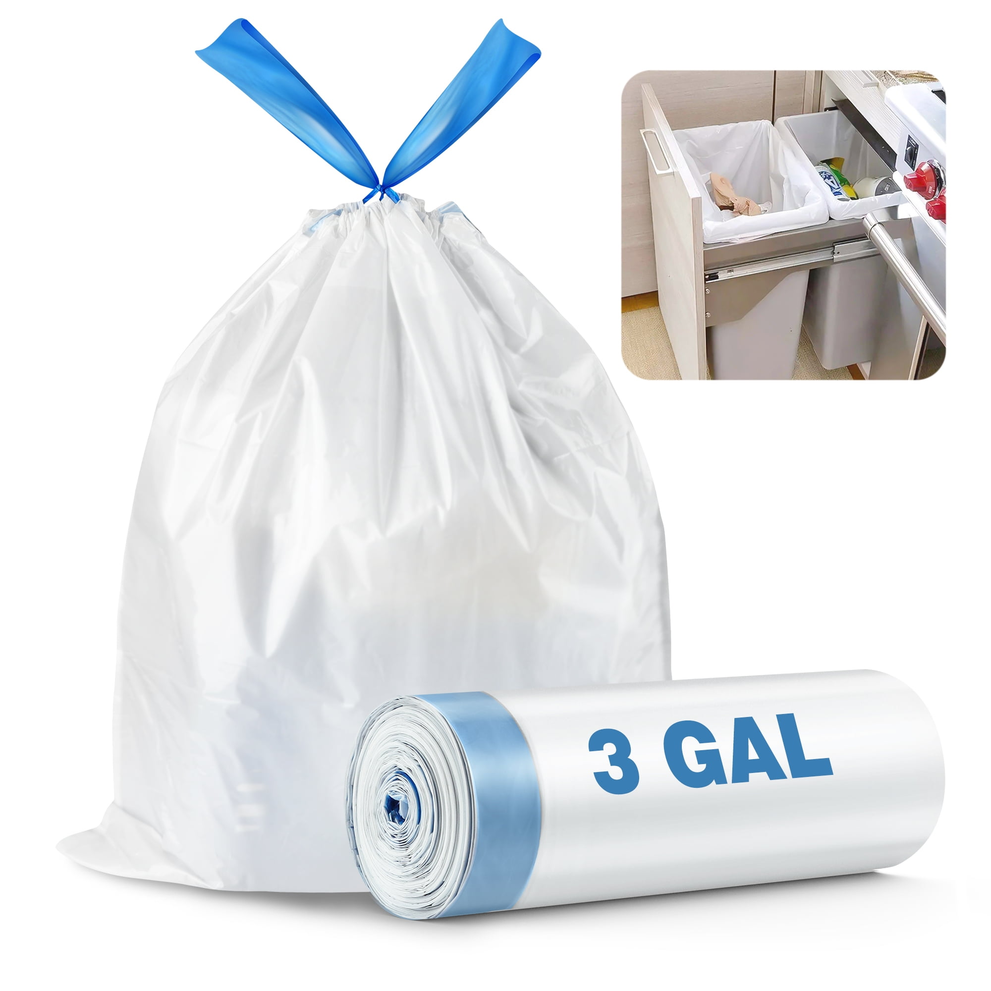 White Kitchen Trash Bag,40CM X 45CM,40 Count - Walmart.com