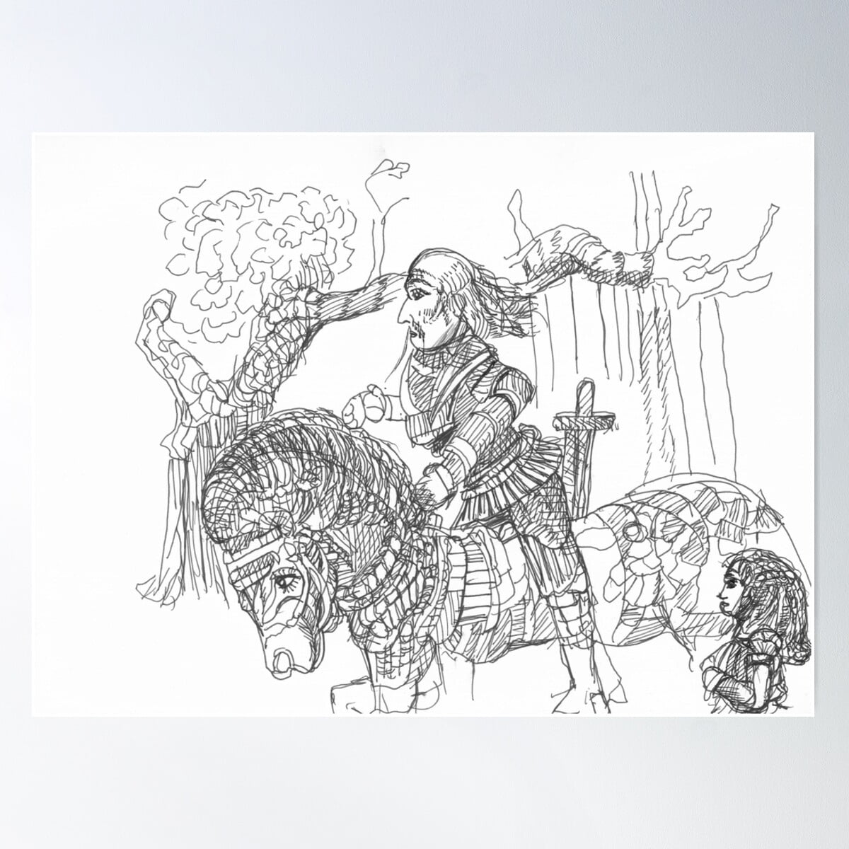 White Knight Riding His Horse By Alice, Teresatown At Redbubble, 2020 ...