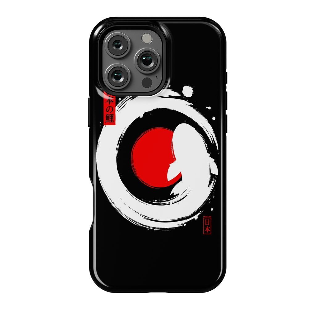 White Koi Enso Japanese Symbol For iPhone 11 to 17 Pro Max Compatible ...