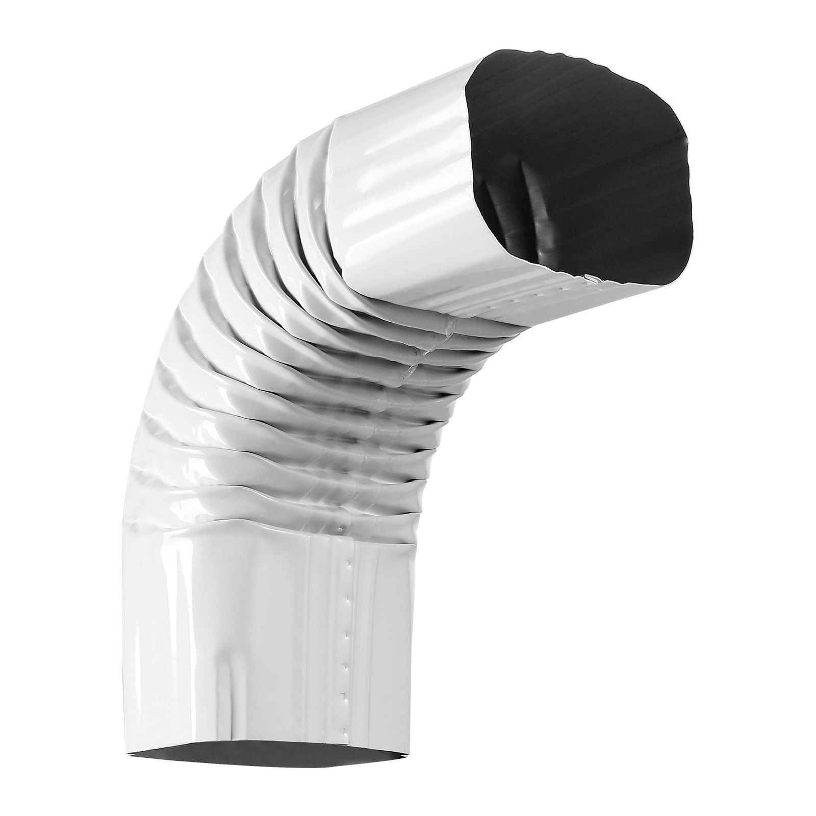 White L-Shaped Downspout Elbow 90 Degree - 3x4 Inch Style A Gutter ...