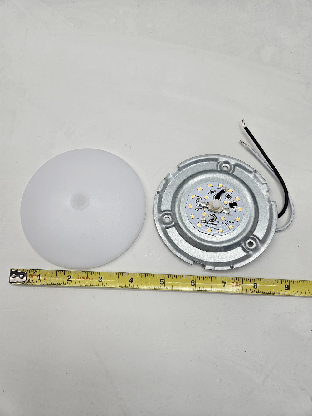 White LED 4.5 inch Round Camper RV Trailer Dome Light / Switch / Metal ...