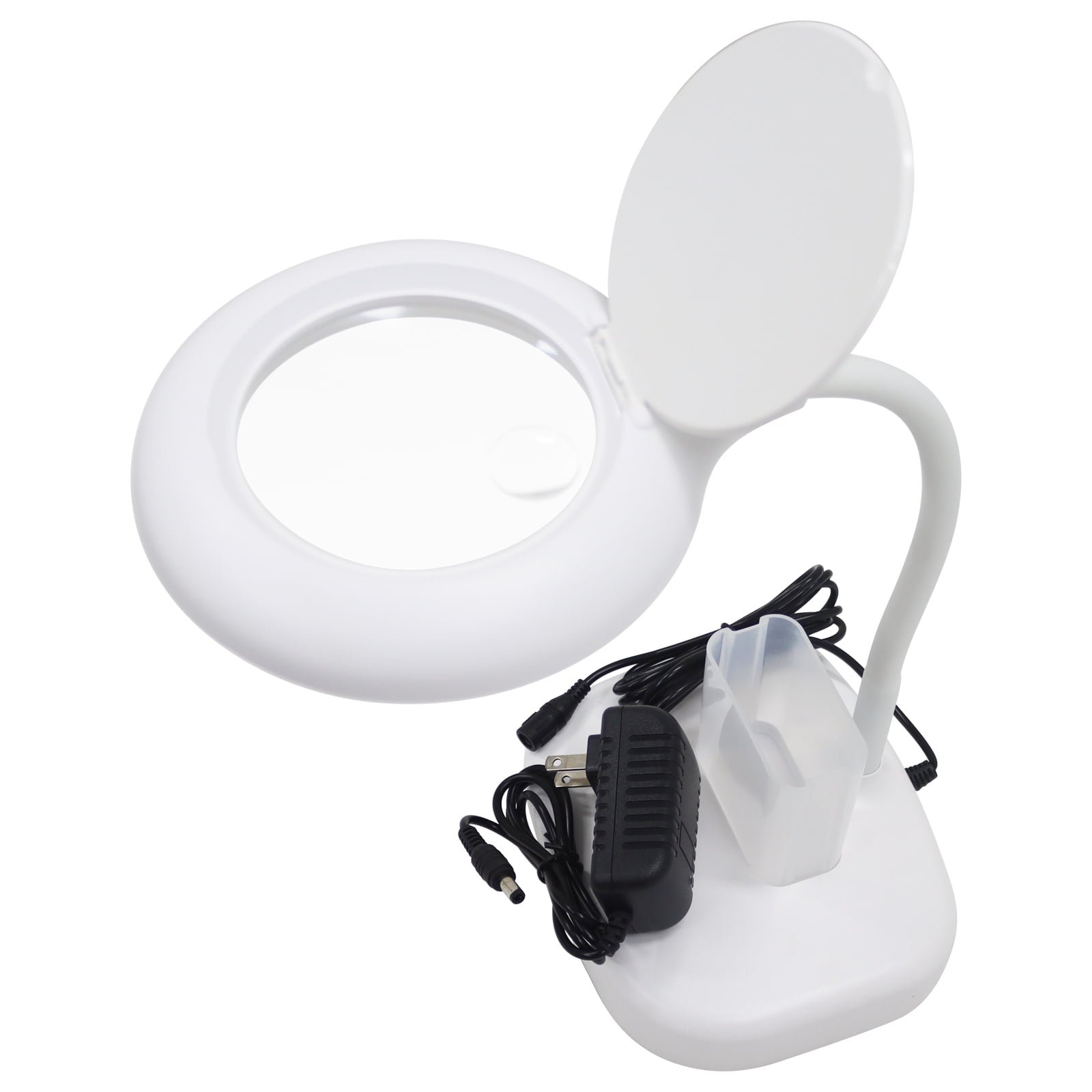 White LED Desk Lamp 5X 10X Desktop Magnifying Glass Work Light ...