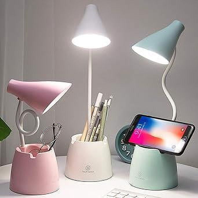 (White) LED Desk Lamp Desk Lamp 3 Light Modes and Stepless Dimming Desk ...
