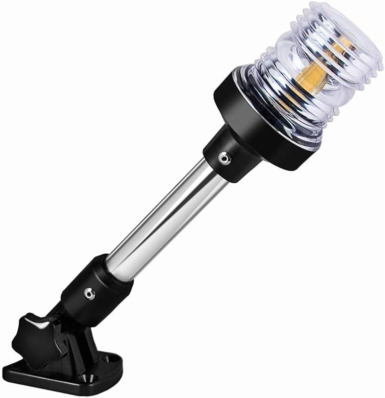 White LED Fold Down Boat Stern Light Boat Anchor Light for Pontoon and ...