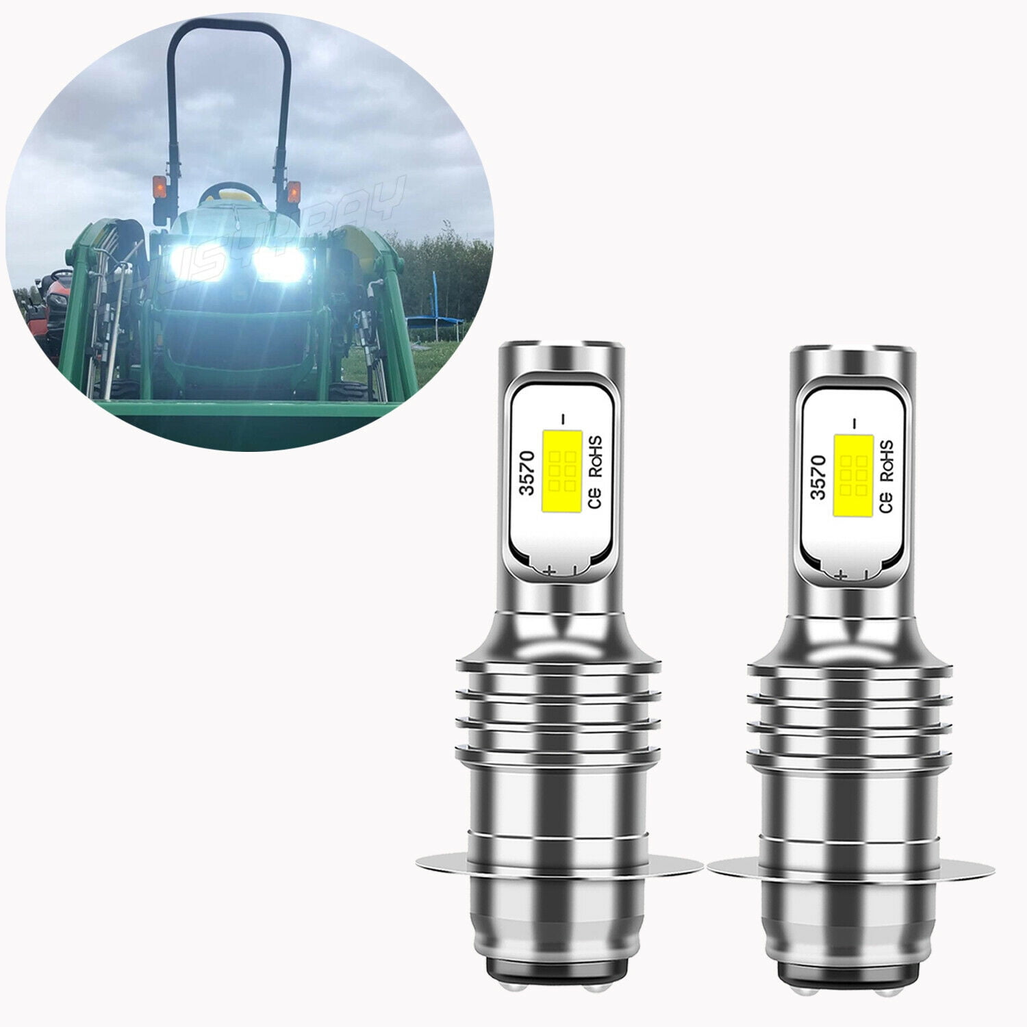 White LED Headlight for Arctic Cat 250 300 400 500 Bearcat 454 0409-005 ...