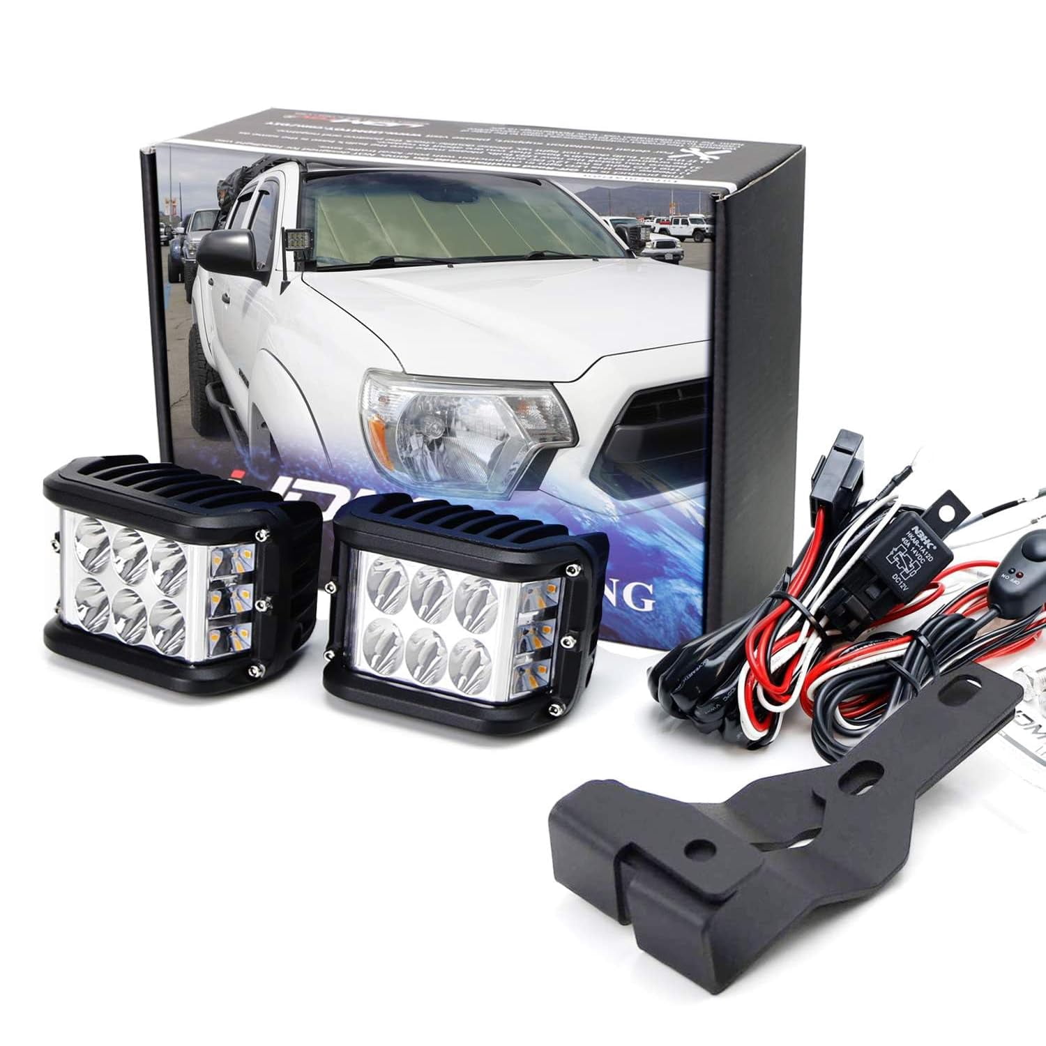 White LED A Pillar Driving Light w/Amber Strobe Feature For 2005-2015 ...