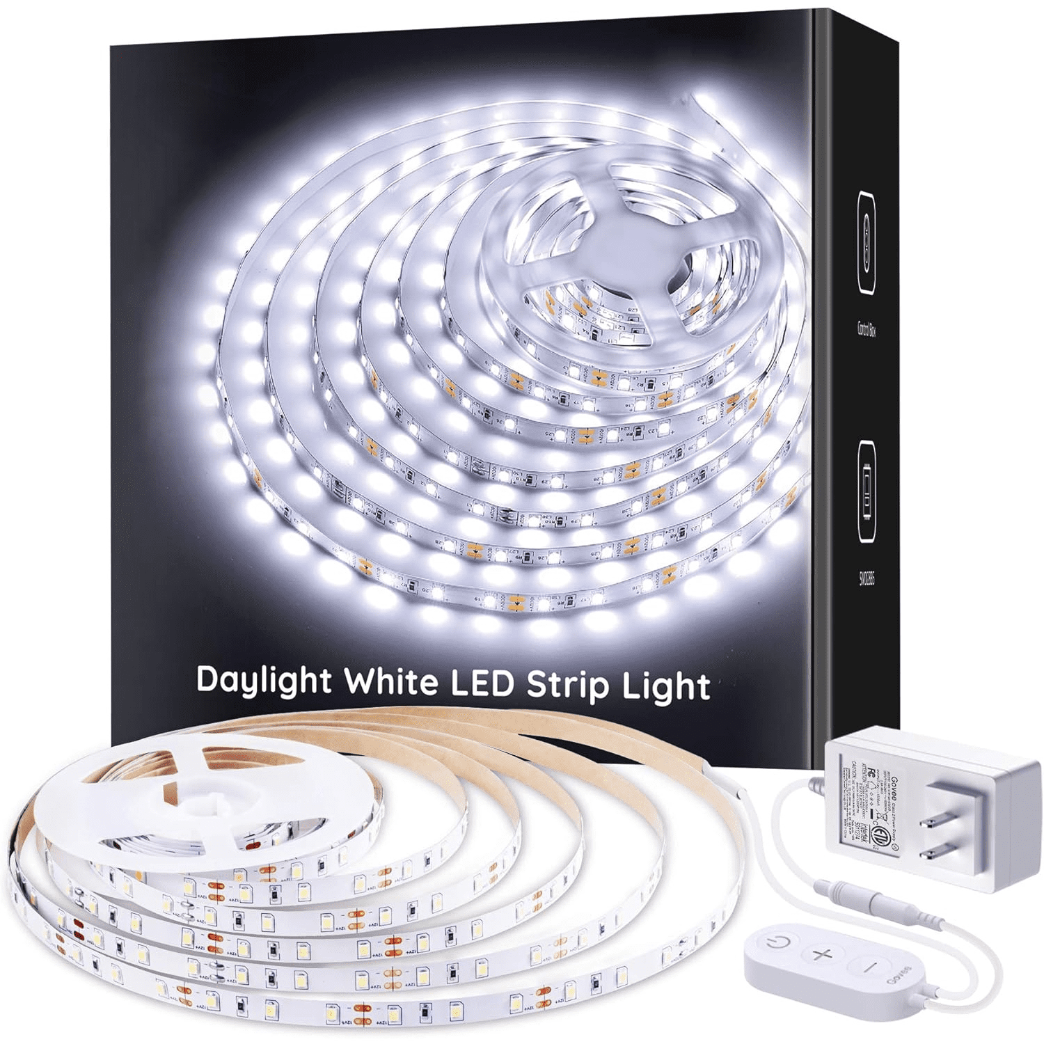 White LED Strip Lights, Upgraded 16.4ft Dimmable LED Light Strip 6500K ...