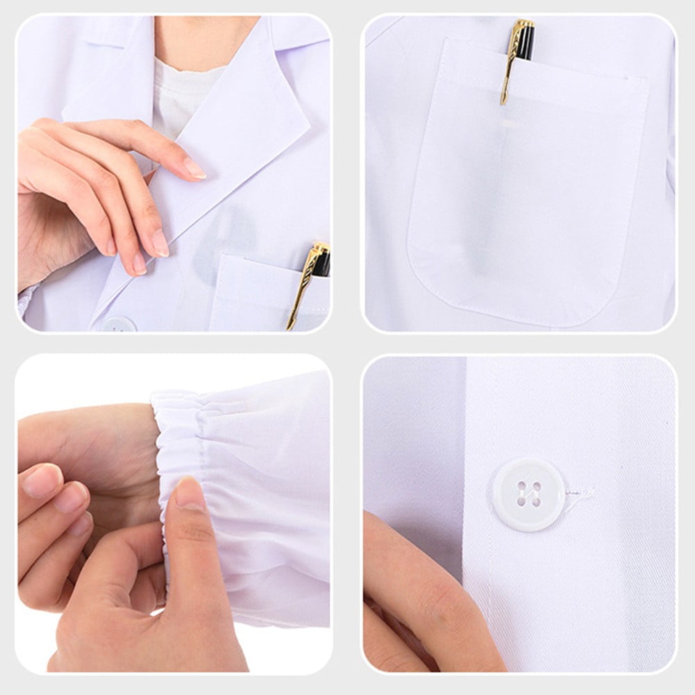 White Lab Coat for Men and Women School Role Playing Food Coat A-160~L ...