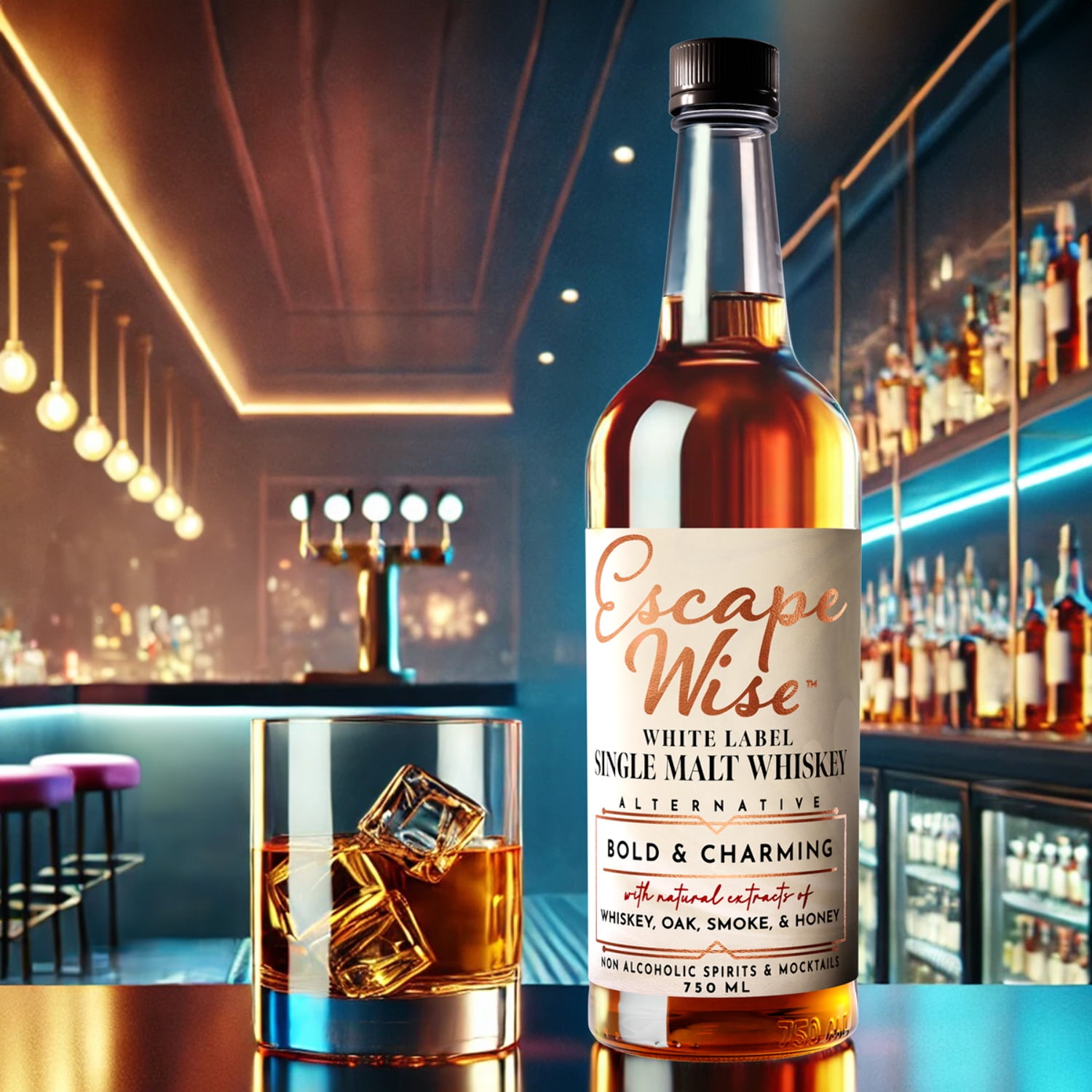 Escape Wise Mocktails, White Label Single Malt Whiskey Spirit, Oak ...