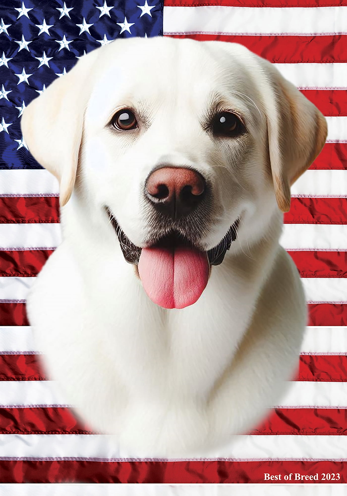 White Labrador - Best of Breed All-American Patriotic III House Flags ...